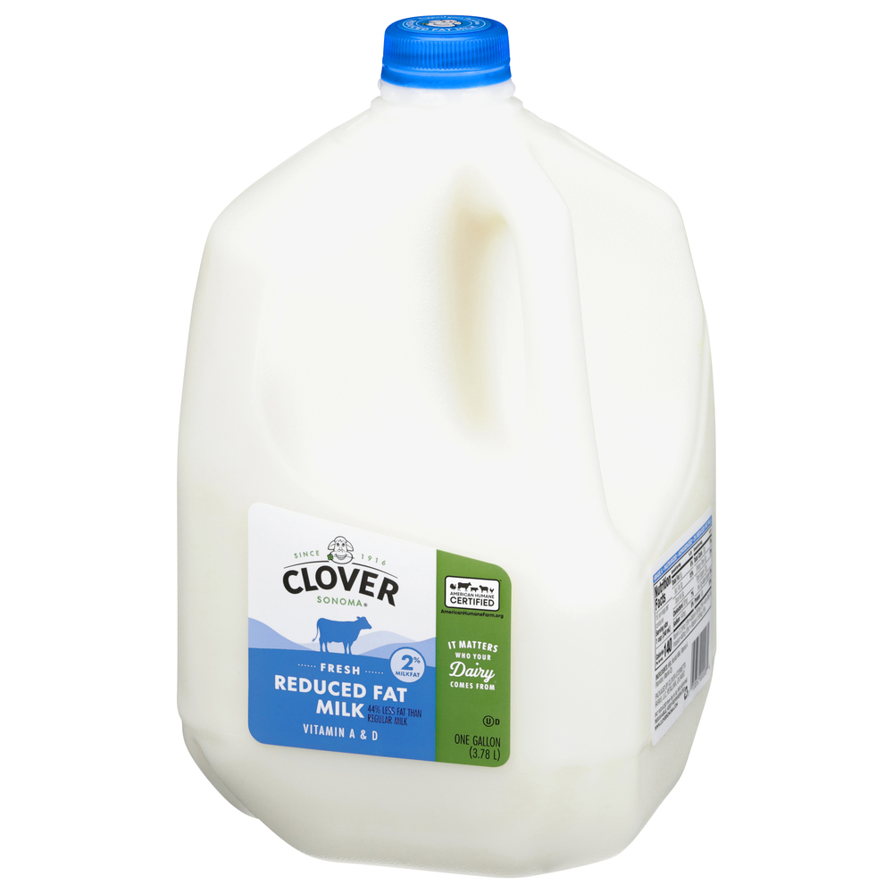 Clover Sonoma 2% Reduced Fat Milk Gallon-Front-Right-Elevated