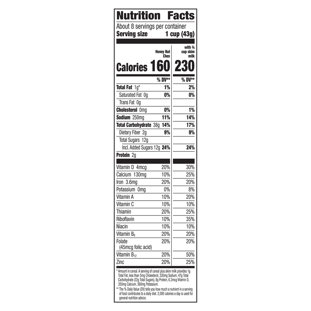 Chex Corn Cereal, Honey Nut-Nutrition-Facts