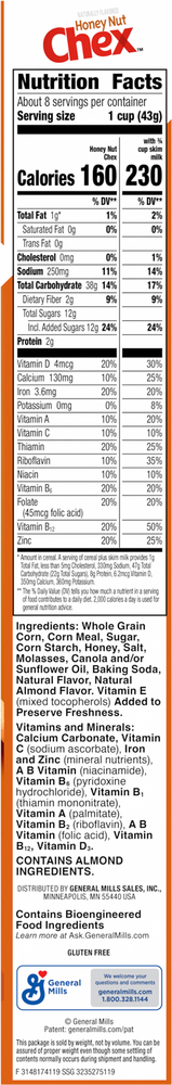 Chex Corn Cereal, Honey Nut-Planogram-Right