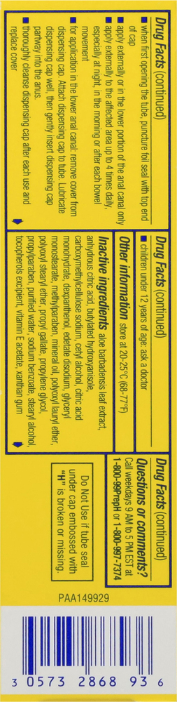 Preparation H Hemorrhoidal Cream, with Aloe, Maximum Strength, Multi ...