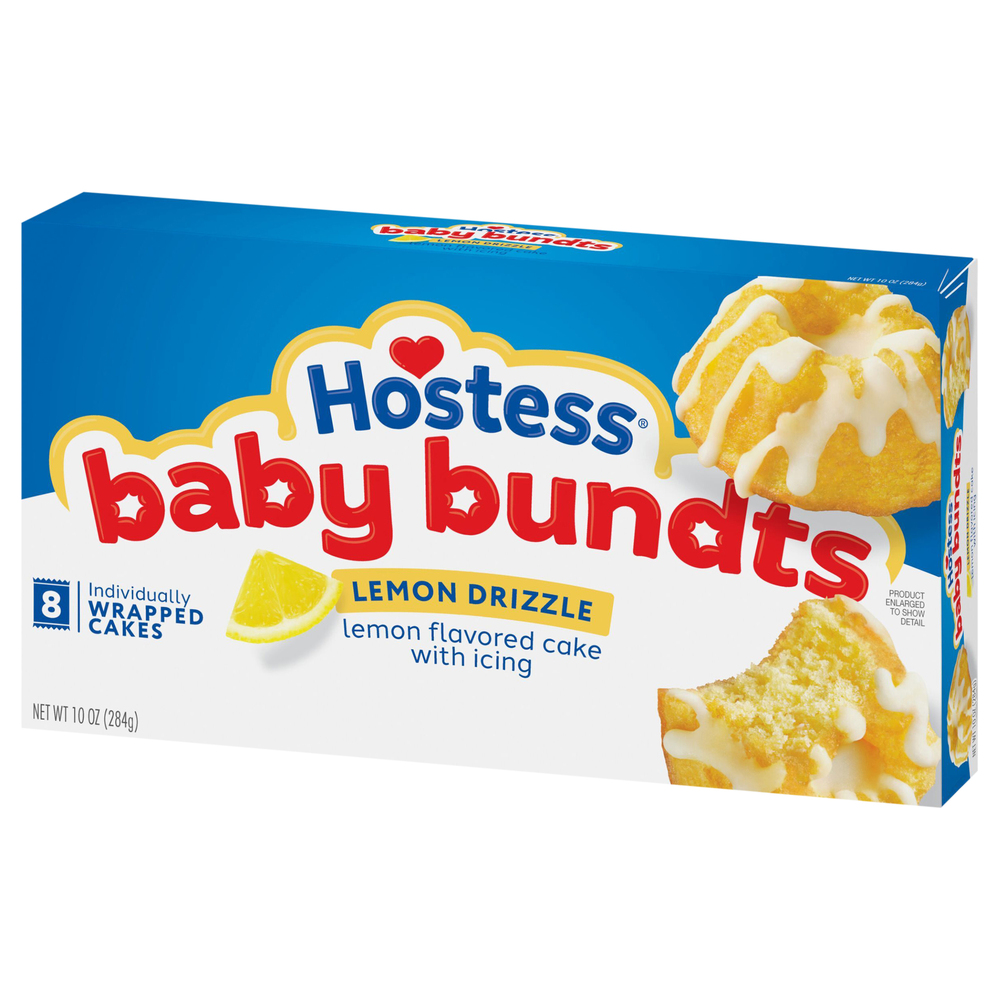 Hostess Baby Bundts Cakes, Lemon Drizzle, Mini-Front-Right-Elevated