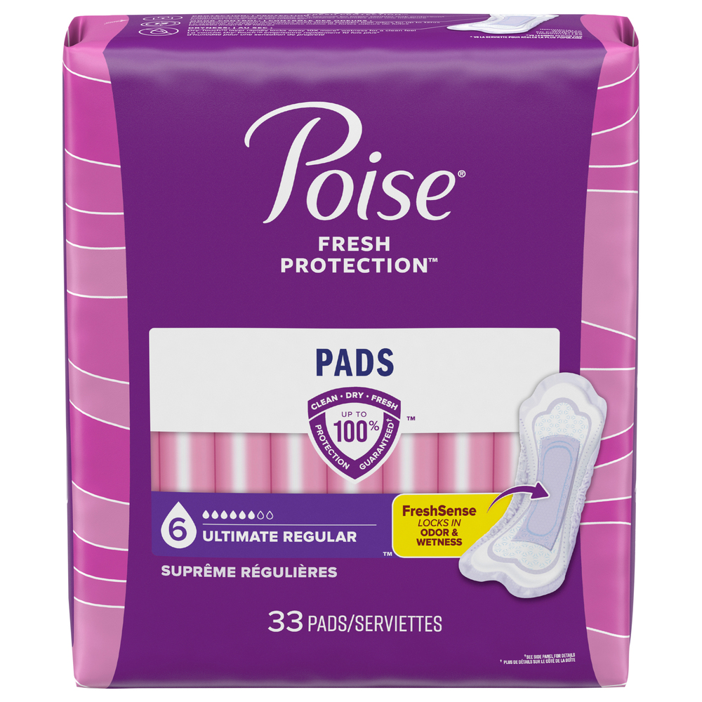 Poise Fresh Protection Pads, Ultimate, Regular-Main