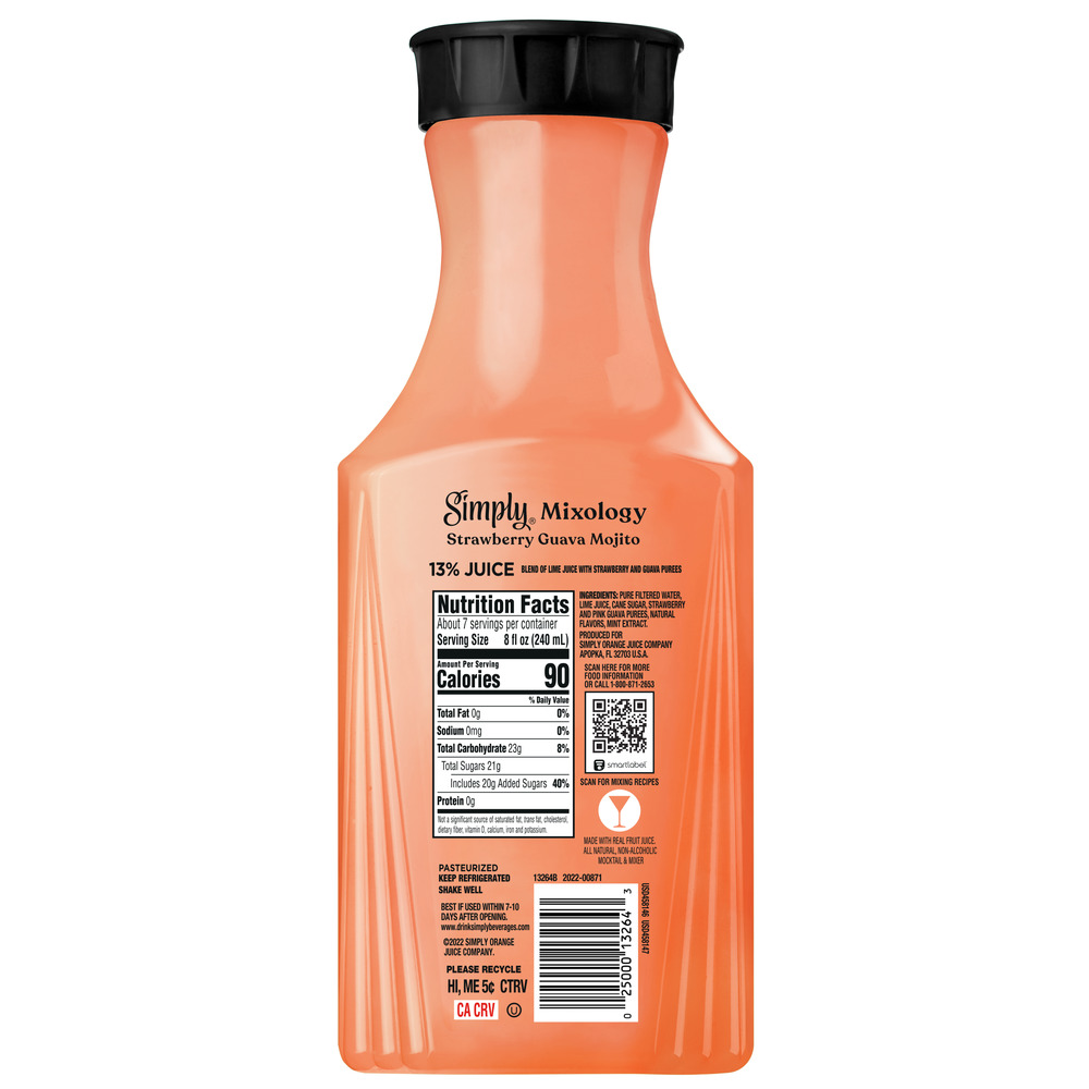 Simply Mixology Mixology Strawberry Guava Mojito Bottle-Planogram-Back