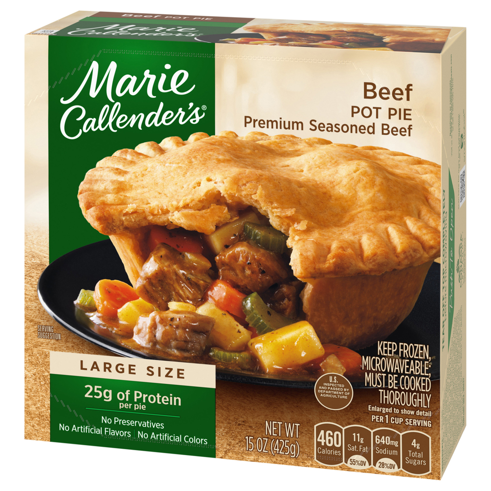 Marie Callender's Pot Pie, Beef-Front-Right-Elevated