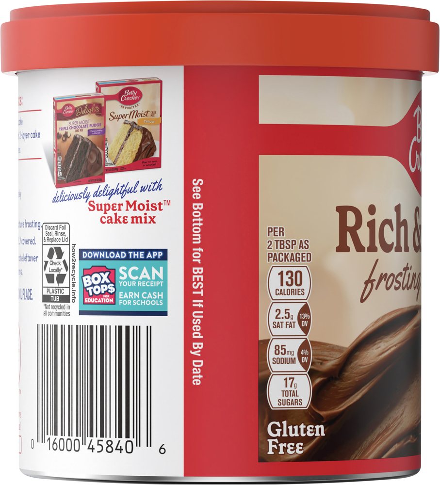 Betty Crocker Frosting, Rich & Creamy, Chocolate-Planogram-Left