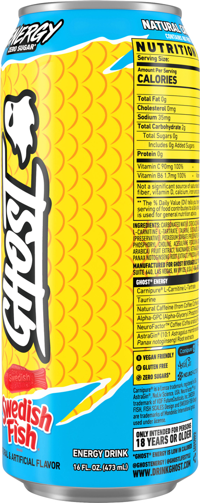 Ghost Ghost Energy Drink, Zero Sugar, Swedish Fish-Planogram-Right