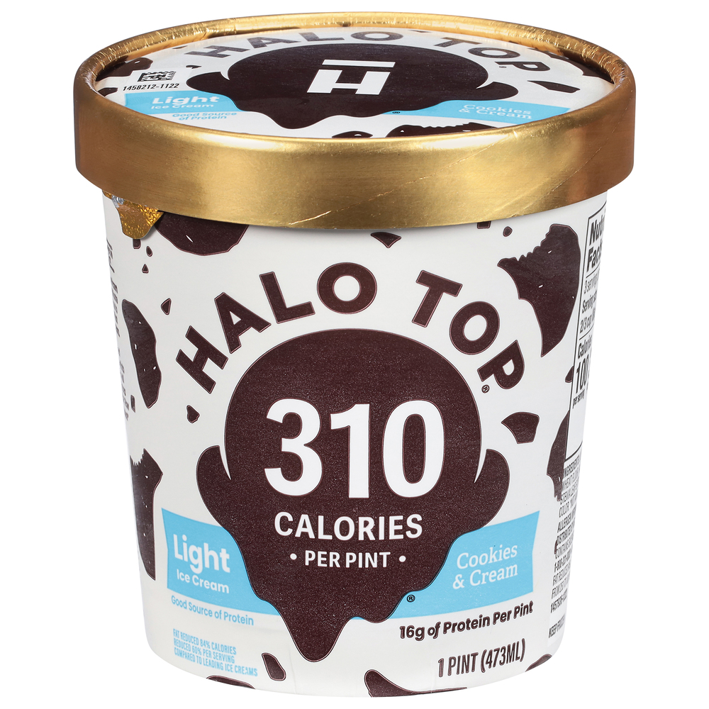 Halo Top Ice Cream, Light, Cookies & Cream-Main