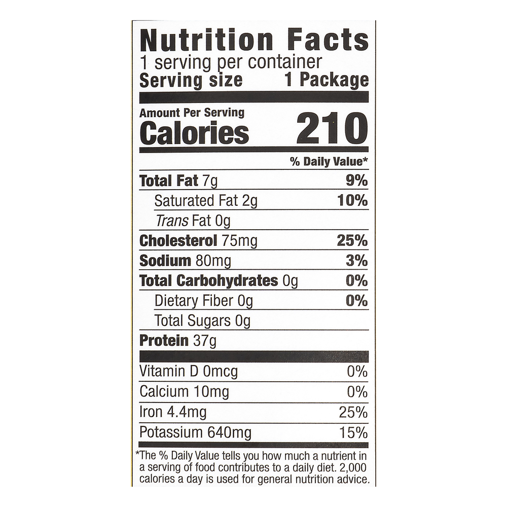 High Plains Bison, Bison Sirloin-Nutrition-Facts