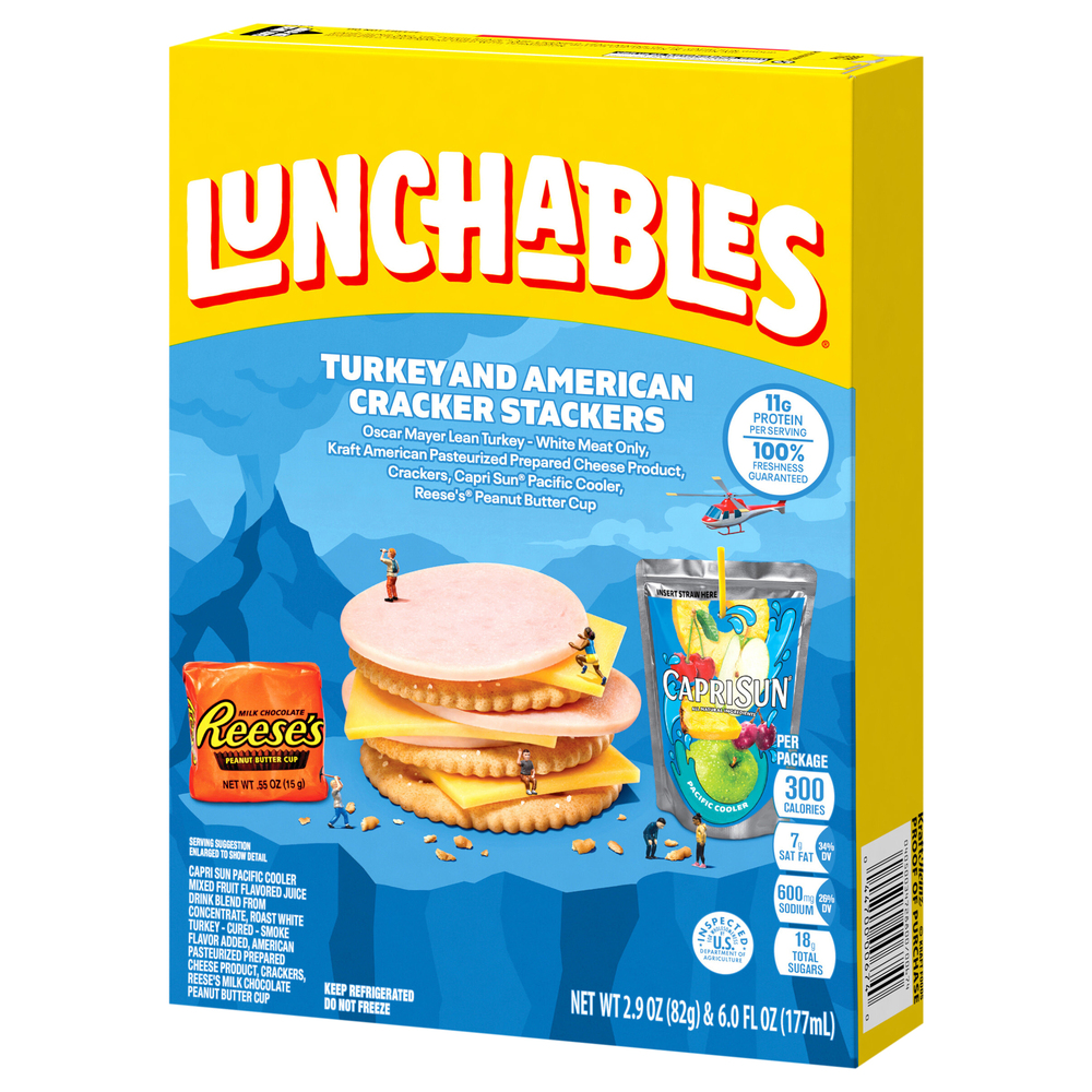 Lunchables Cracker Stackers, Turkey and American-Front-Right-Elevated