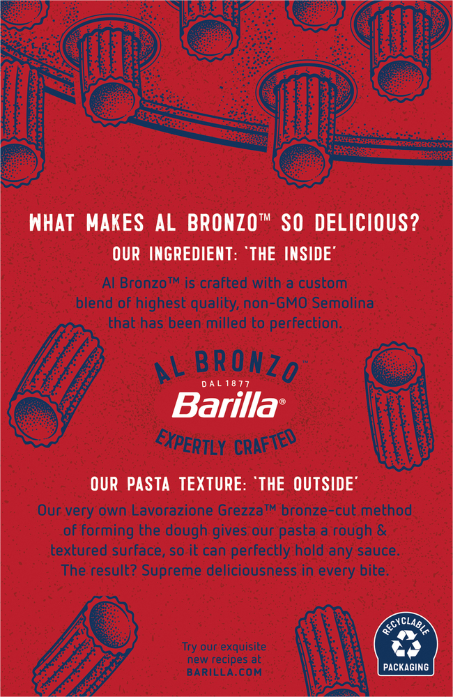 Barilla Al Bronzo Al Bronzo Mezzi Rigatoni Pasta, Bronze Cut Pasta ...