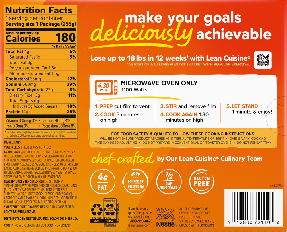 Lean Cuisine Protein Kick Roasted Turkey & Vegetables-Planogram-Back