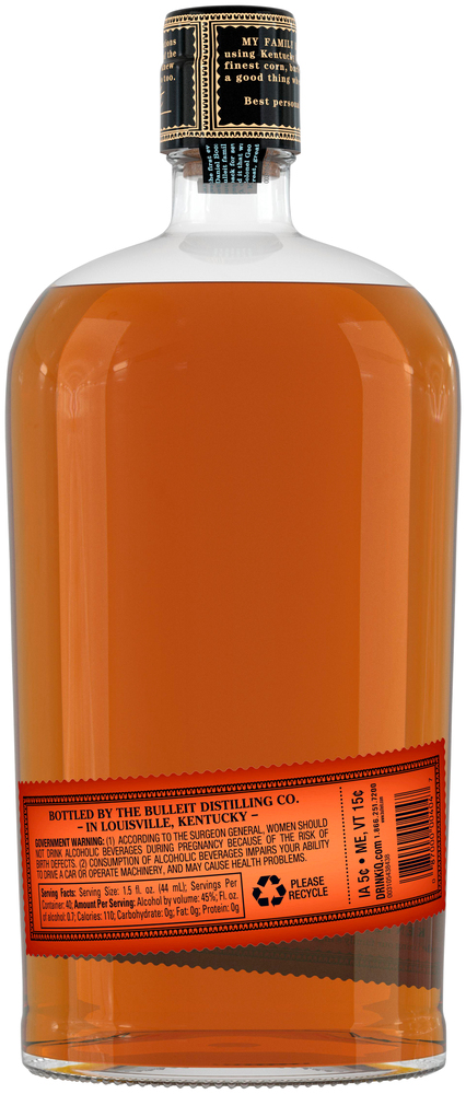 Bulleit Bulleit Bourbon Bourbon Whiskey-Planogram-Back