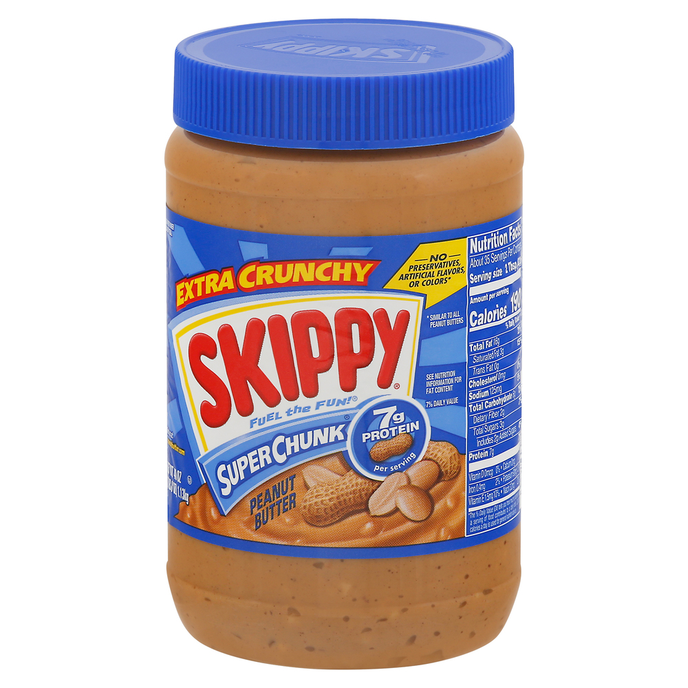 Skippy Super Chunk Extra Crunchy Peanut Butter-Front-Right-Elevated