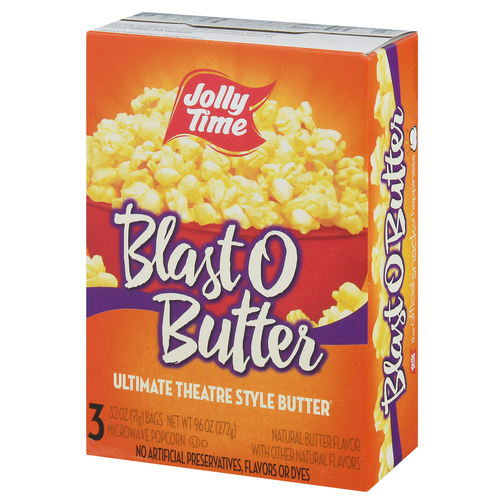 Jolly Time Popcorn, Blast O Butter-Front-Right-Elevated