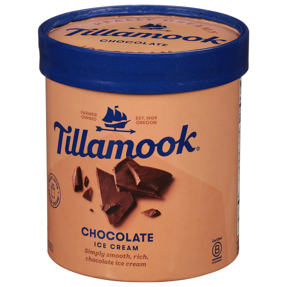 Tillamook Ice Cream, Chocolate-Front-Right-Elevated