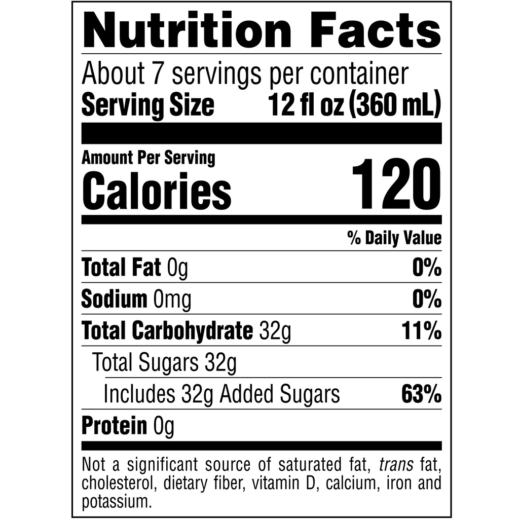 Gold Peak Sweetened Black Tea Bottle-Nutrition-Facts