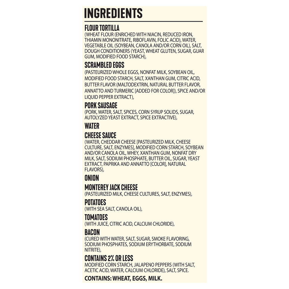 El Monterey Signature Burritos, Meat Lovers-Ingredients