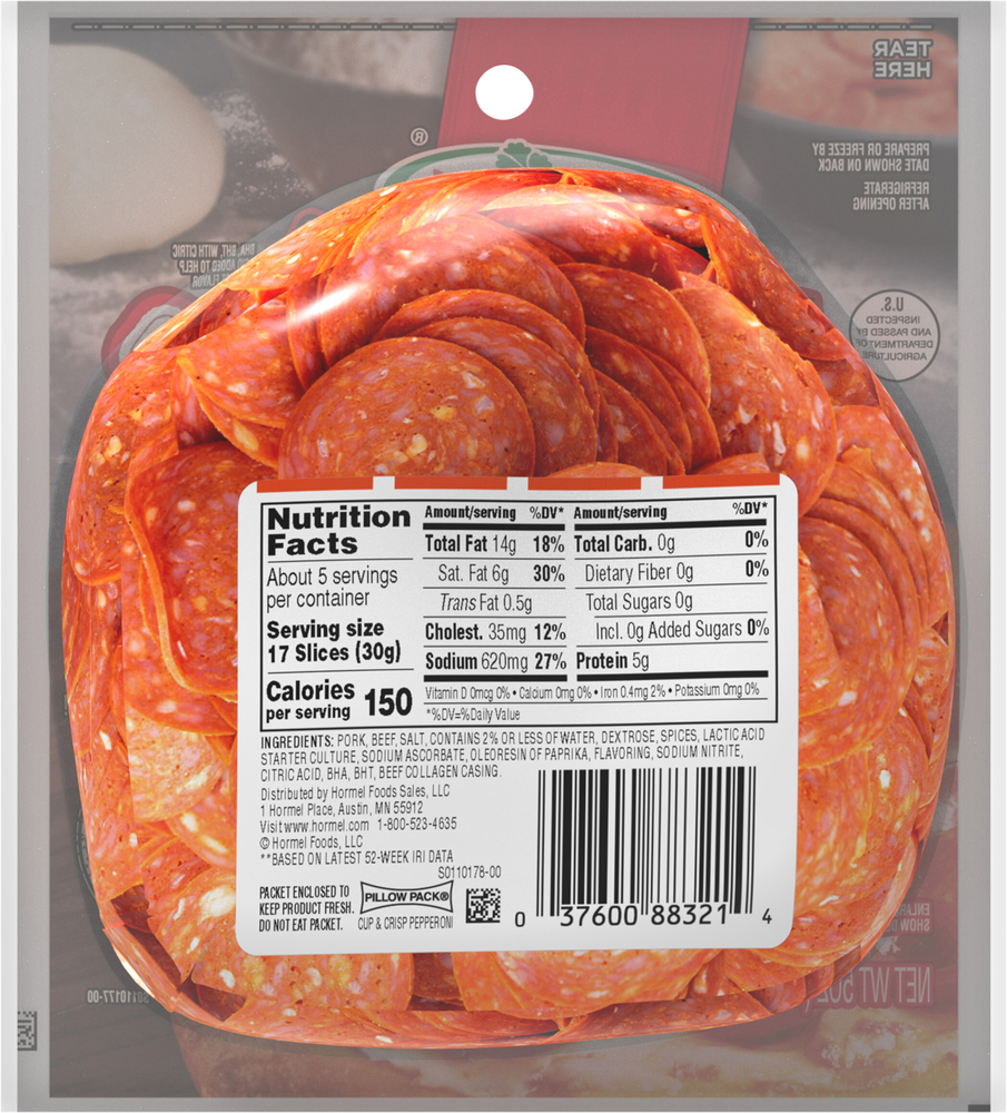 hormel pepperoni serving size