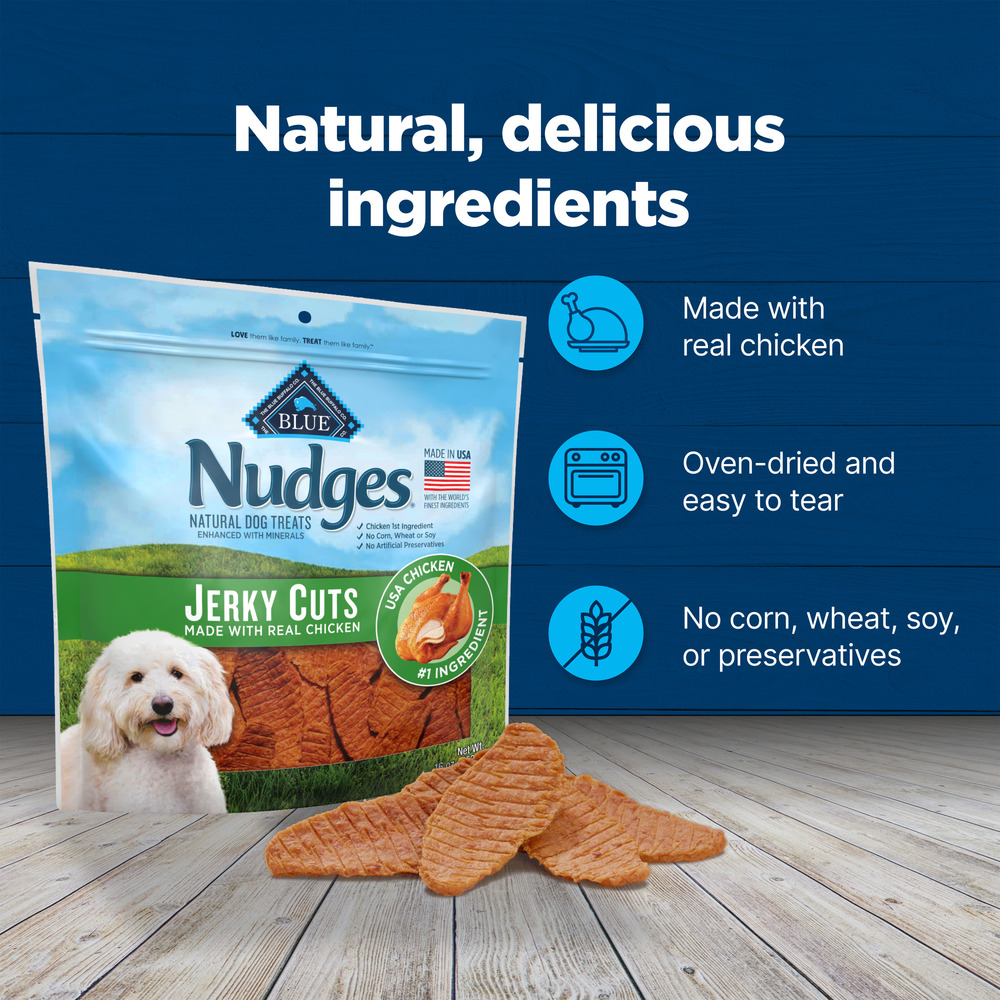 Blue Buffalo Nudges Nudges Jerky Cuts Dog Treats, Made in the USA with ...