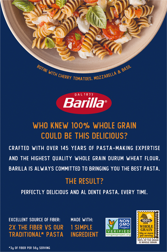 Barilla Whole Grain Rotini - Non-GMO Pasta Made With 100% Whole Grain ...