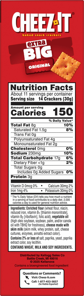 Cheez-It Original Extra Big Baked Snack Crackers-Planogram-Right