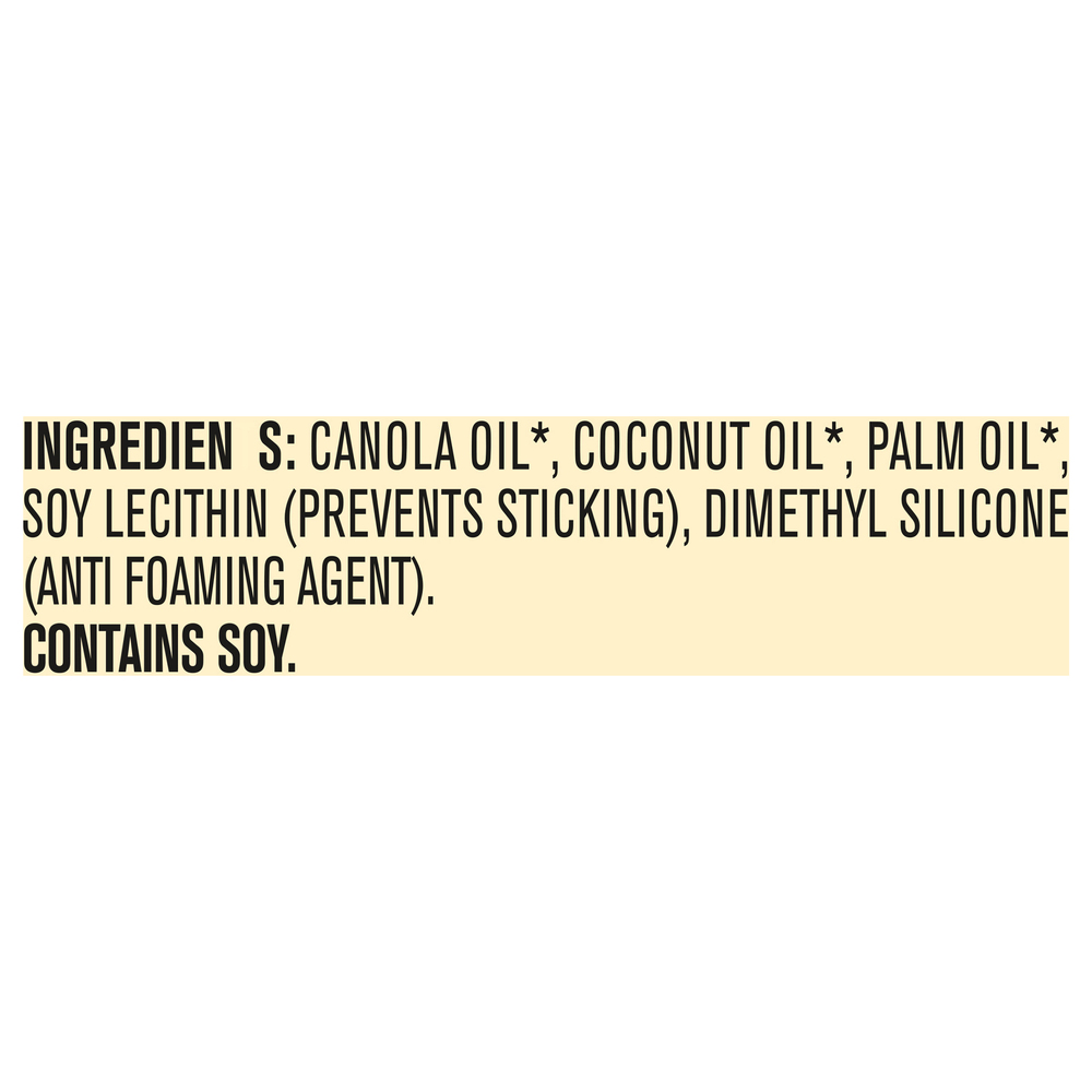 Pam Cooking Spray, No-Stick, Original-Ingredients