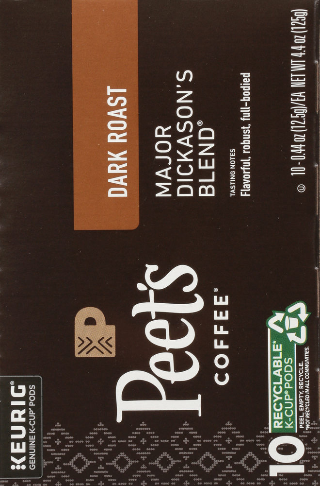 Peet's Coffee Dark Roast, Major Dickason’s Blend, K-Cup Pods-Planogram ...