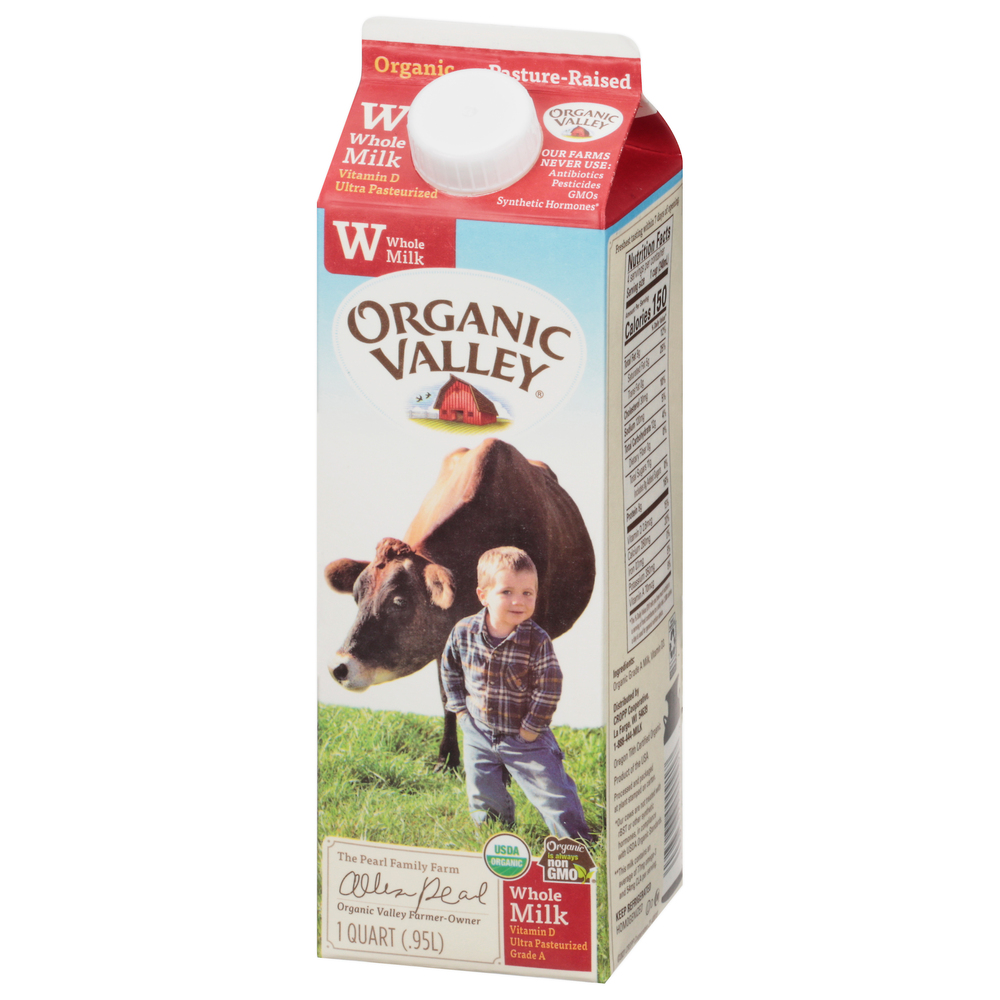 Organic Valley Milk, Whole-Front-Right-Elevated