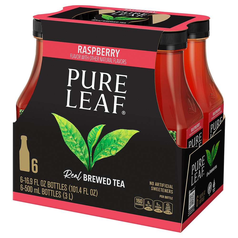 Pure Leaf Pure Leaf Real Brewed Tea Raspberry 16.9 Fl Oz 6 Count-Front ...