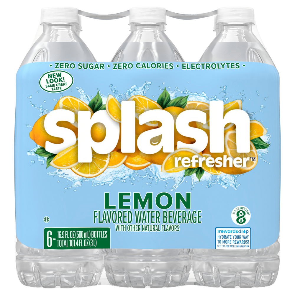 Splash Refresher Flavored Water Beverage, Lemon-Main