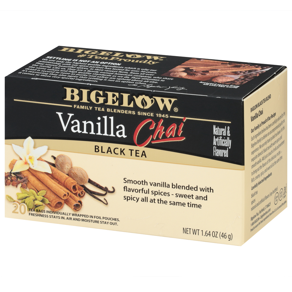 Bigelow Bigelow Vanilla Chai, Black Tea, Tea Bags, 20 Ct-Front-Right ...