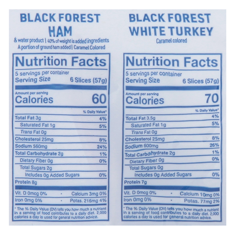 Land O'Frost Ham/White Turkey, Black Forest, Premium Variety-Nutrition ...