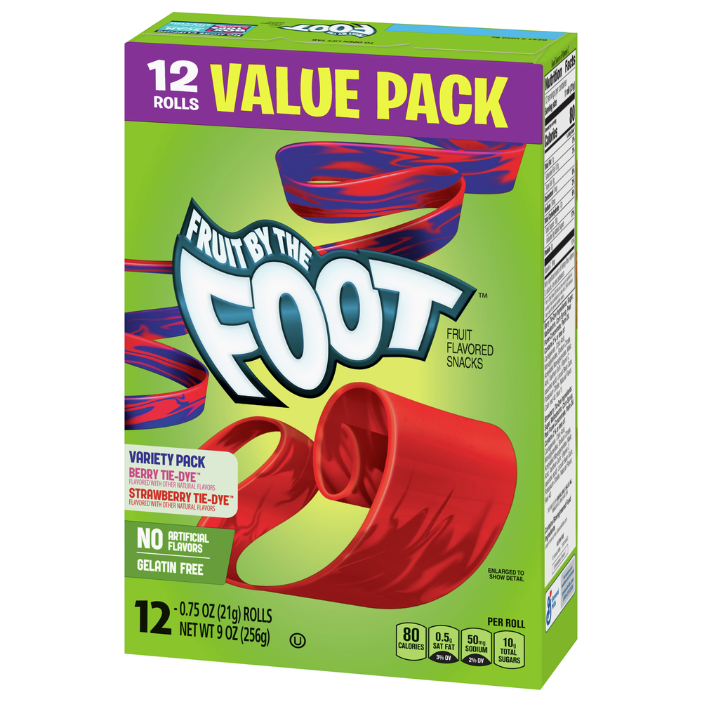 Fruit by the Foot Fruit Flavored Snacks, Berry, Strawberry, Value Pack ...