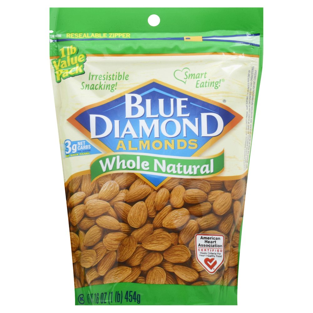 Blue Diamond Almonds, Whole Natural, Value Pack-Main