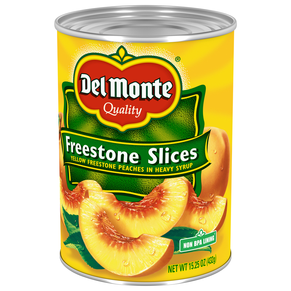 Del Monte Peaches, Freestone Slices, Yellow In Heavy Syrup-Front-Right ...