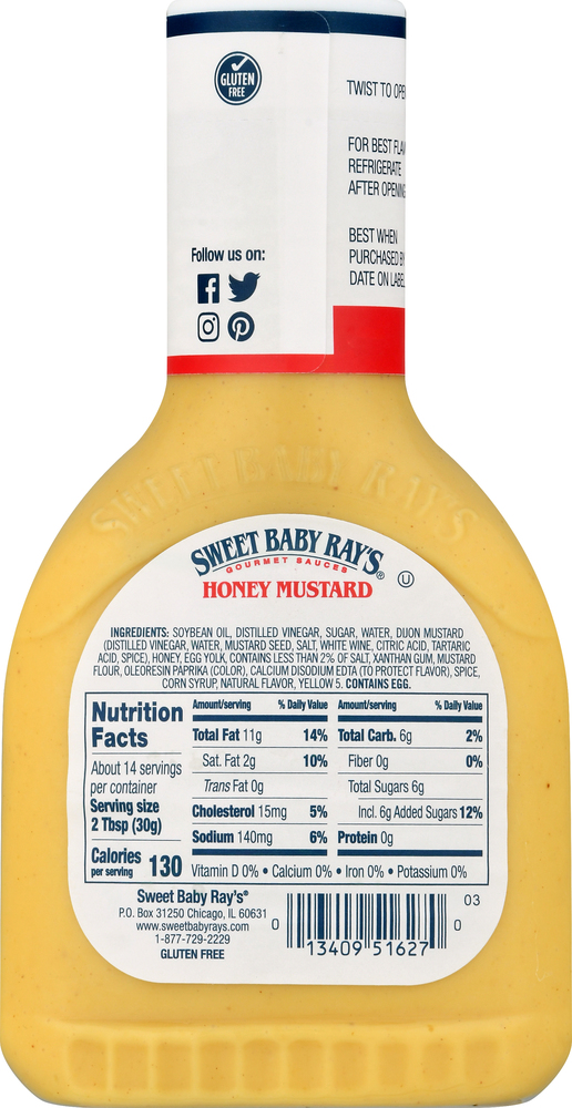 Sweet Baby Ray's Dipping Sauce, Honey Mustard-Planogram-Back