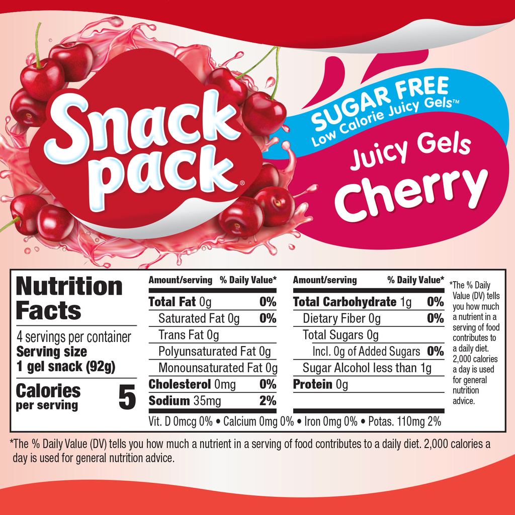 Snack Pack Pudding Nutrition Label