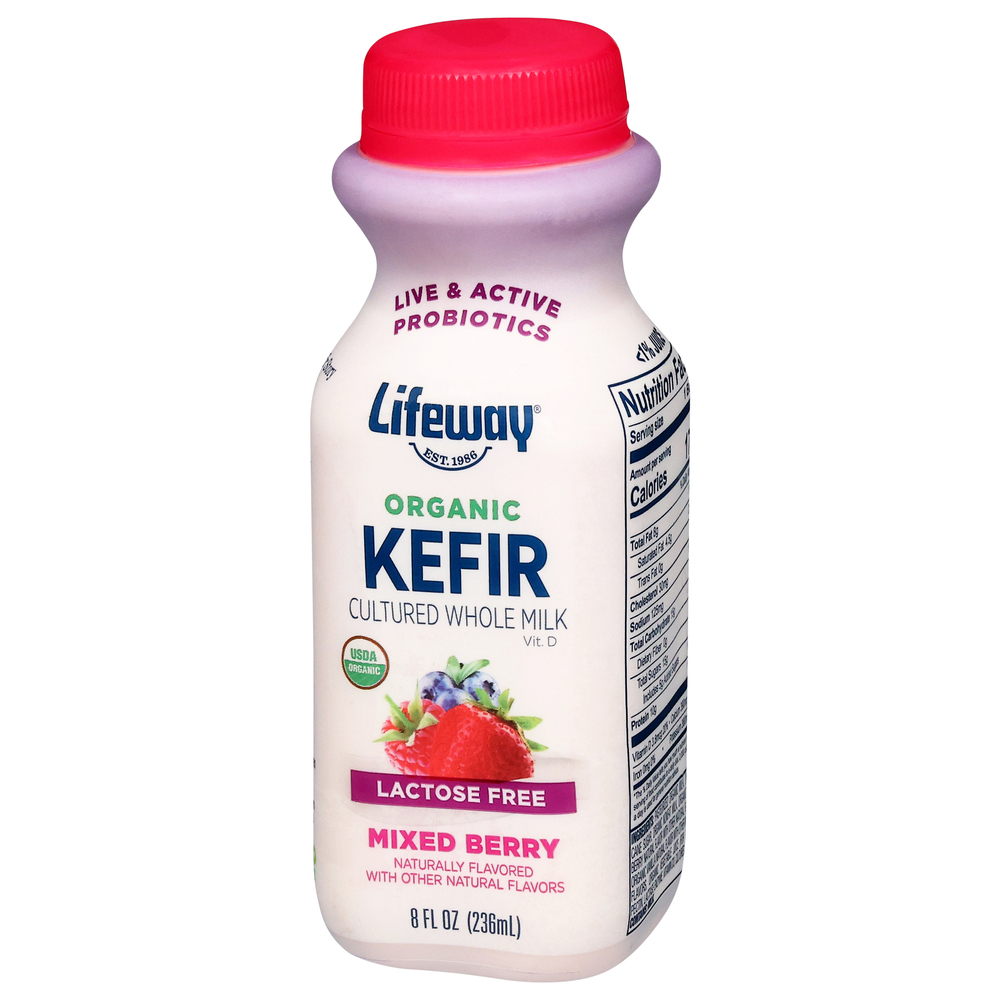 Lifeway Kefir, Organic, Mixed Berry-Front-Right-Elevated