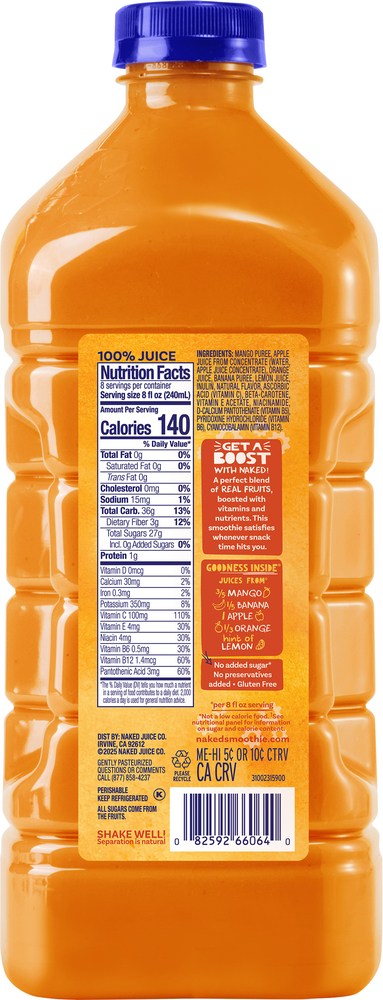 Naked Juice, Mango Orange-Planogram-Back