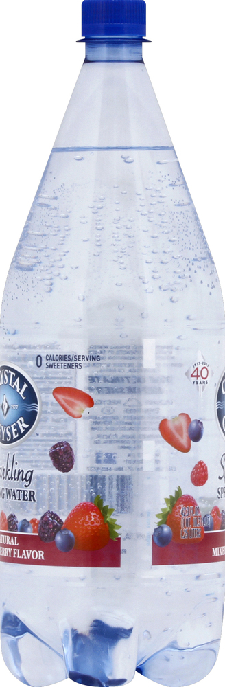 Crystal Geyser Sparkling Spring Water, Natural Mixed Berry Flavor-Planogram-Left