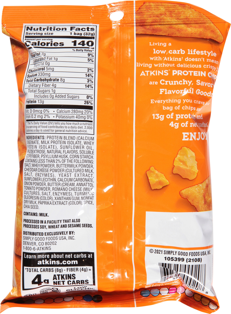 Atkins Protein Chips, Nacho Cheese-Planogram-Back
