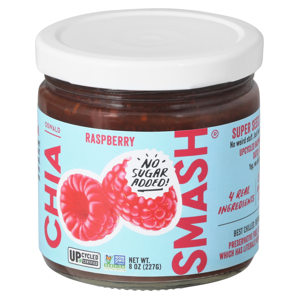 Oswald Chia Smash, No Sugar Added, Raspberry-Front-Right-Elevated