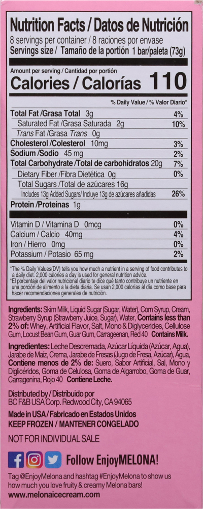 Melona Creamy & Fruity Strawberry Dessert Bars-Planogram-Left
