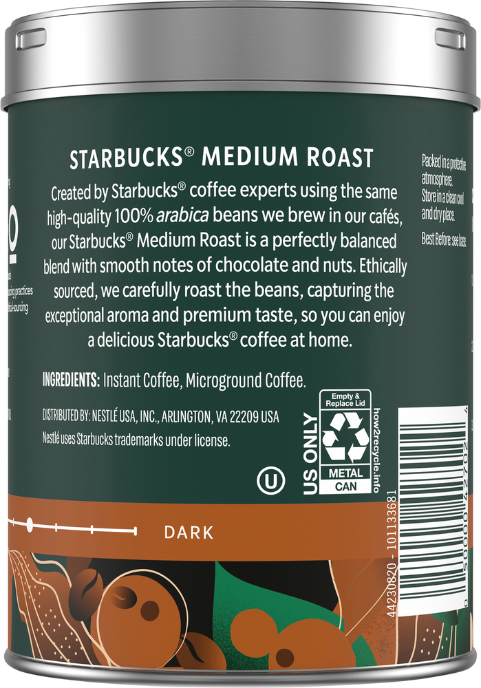 Starbucks Medium Roast Premium Instant & Microground Coffee-Planogram-Back