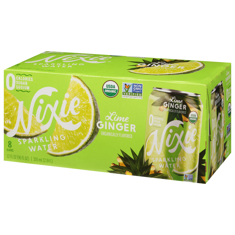 Nixie Sparkling Water, Lime Ginger-Front-Right-Elevated