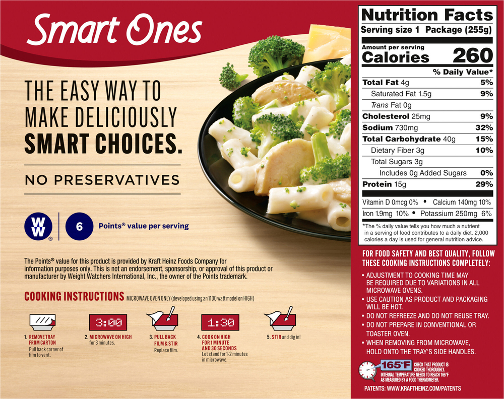 Smart Ones Creamy Rigatoni, with Broccoli & Chicken-Planogram-Back