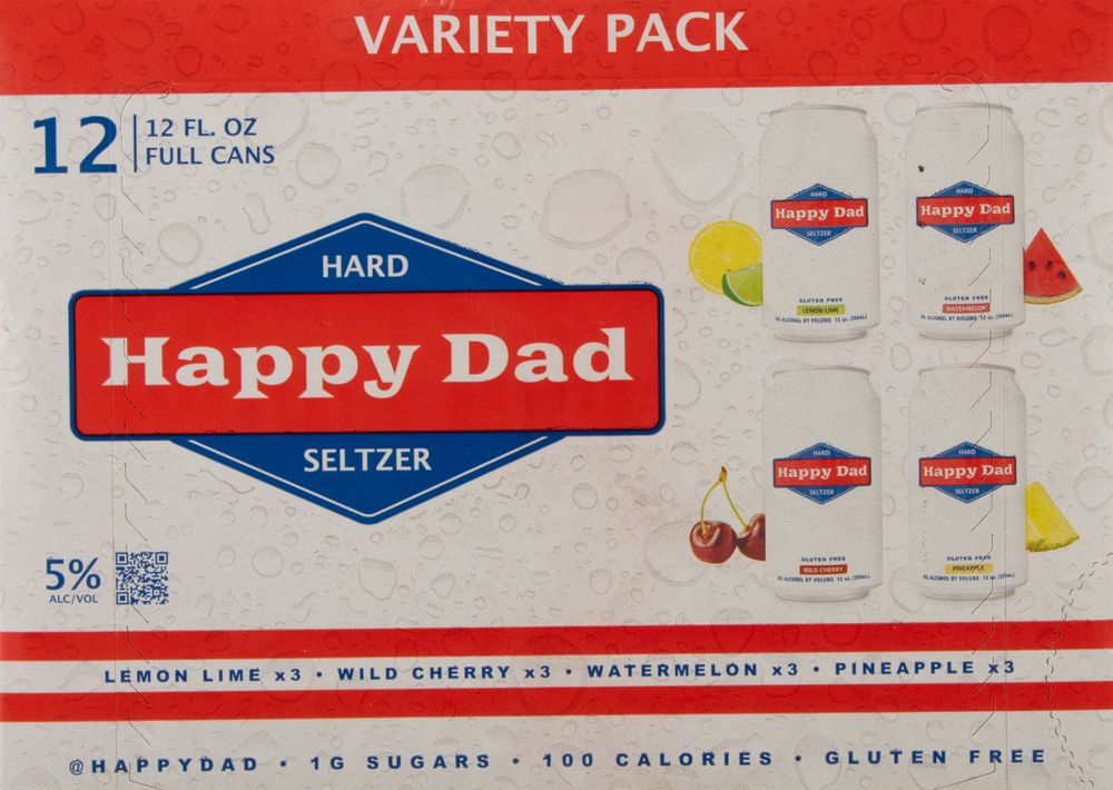 Happy Dad Hard Seltzer, with Electrolytes, Variety Pack-Planogram-Back