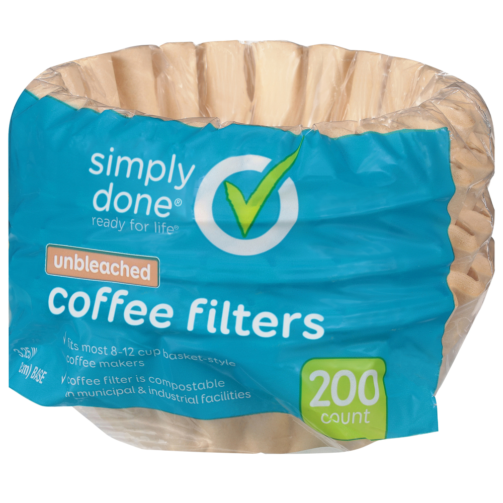 Simply Done Coffee Filters, Unbleached-Front-Right-Elevated