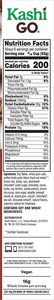 Kashi Go Cereal, Chocolate Crunch-Planogram-Right