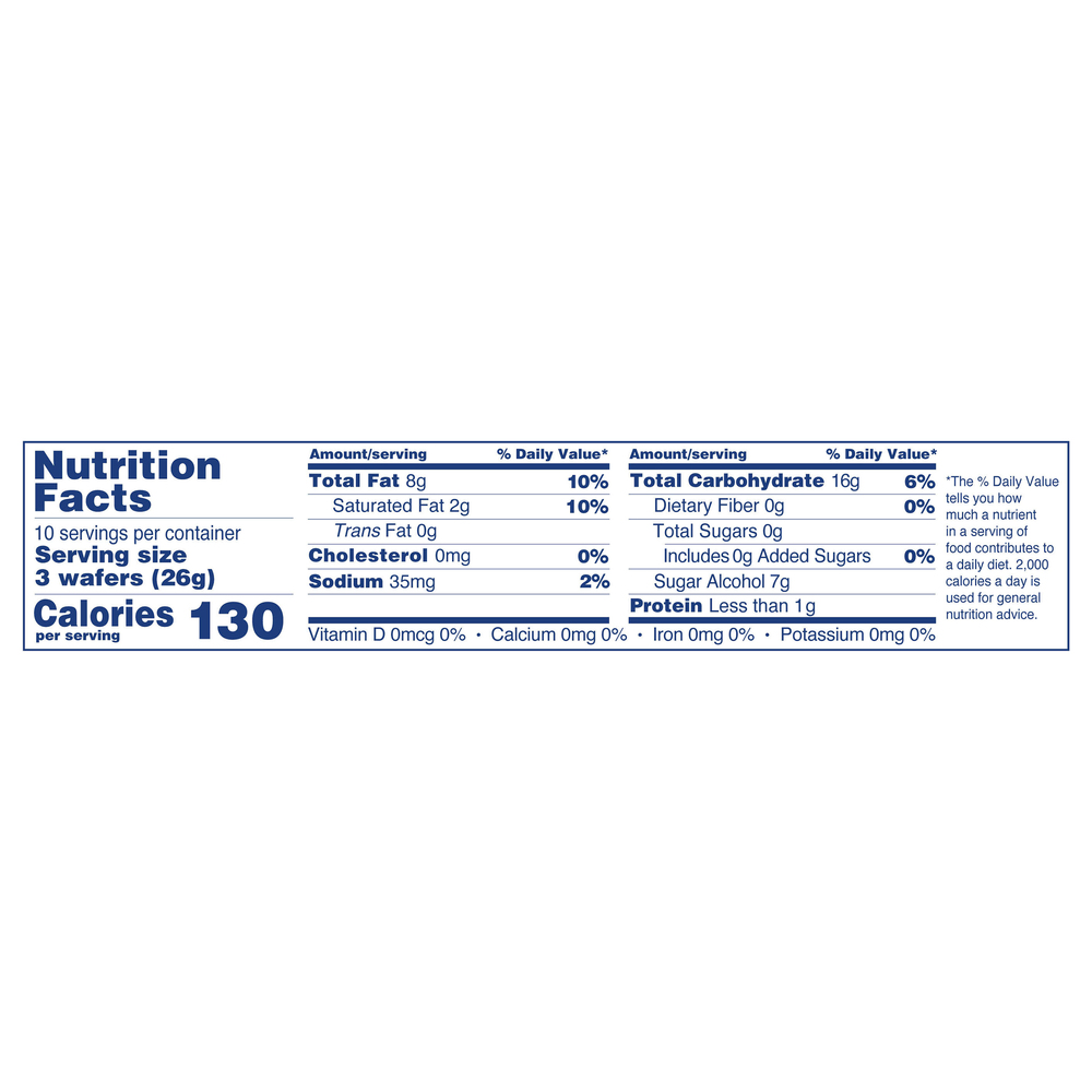 Voortman Bakery Wafers, Zero Sugar, Vanilla-Nutrition-Facts